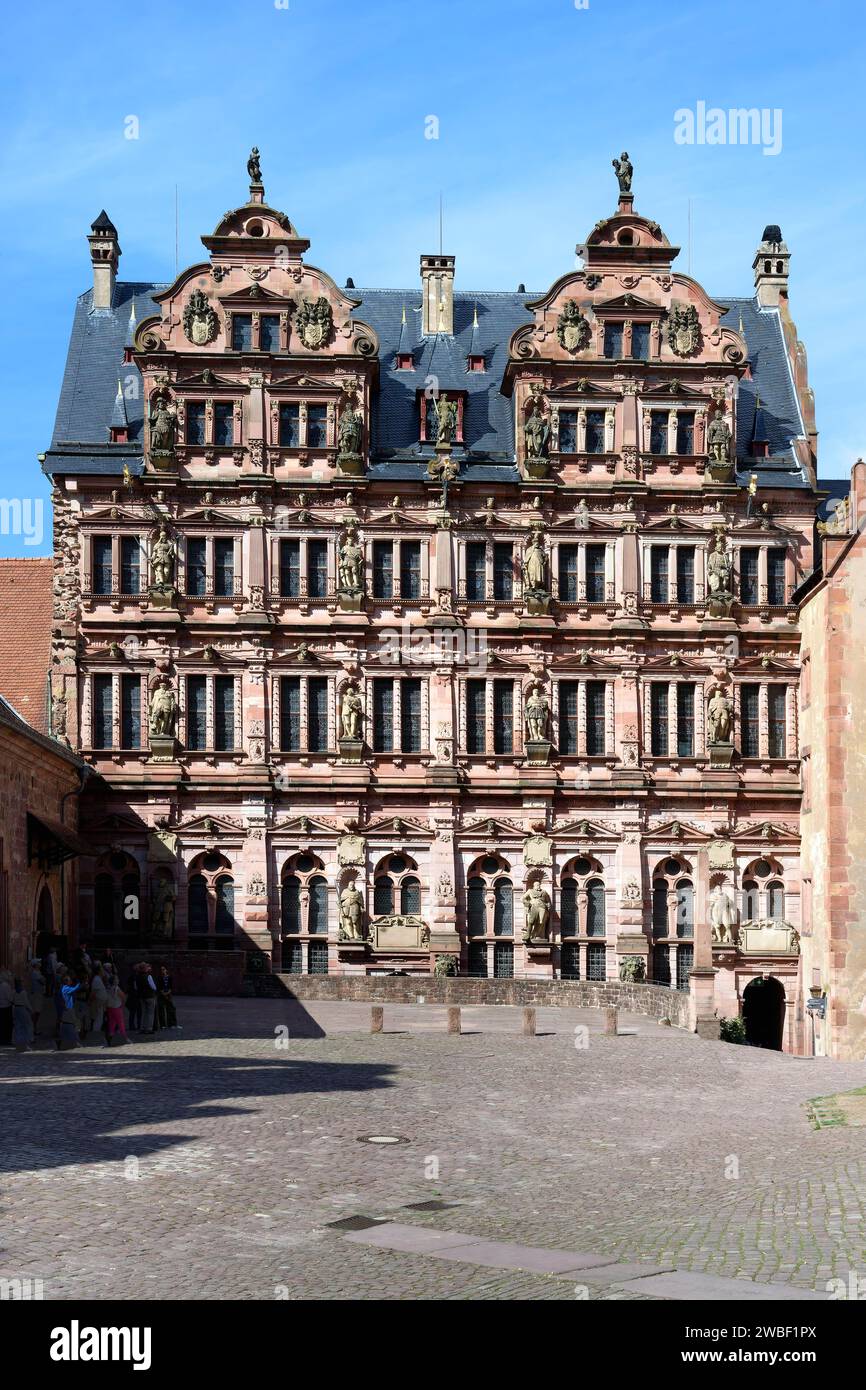 Heidelberg castle, Courtyard with the Friedrich building, Heidelberg ...
