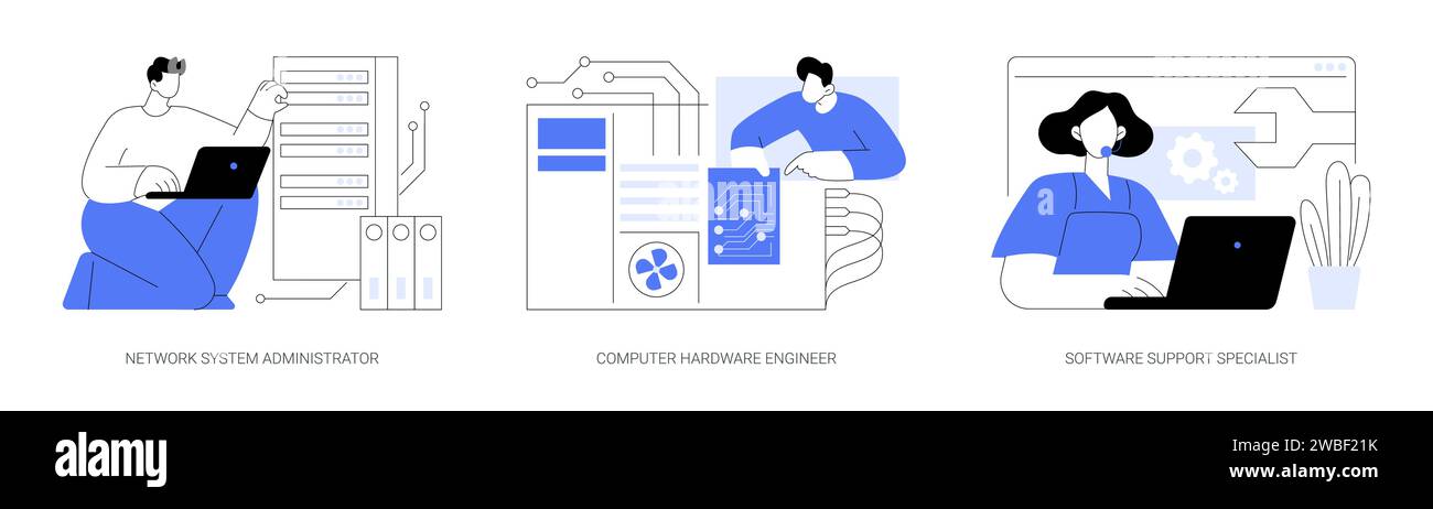 Network maintenance and administration isolated cartoon vector ...