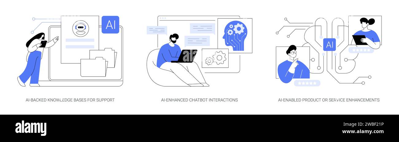 Natural language technology in Customer Service abstract concept vector ...