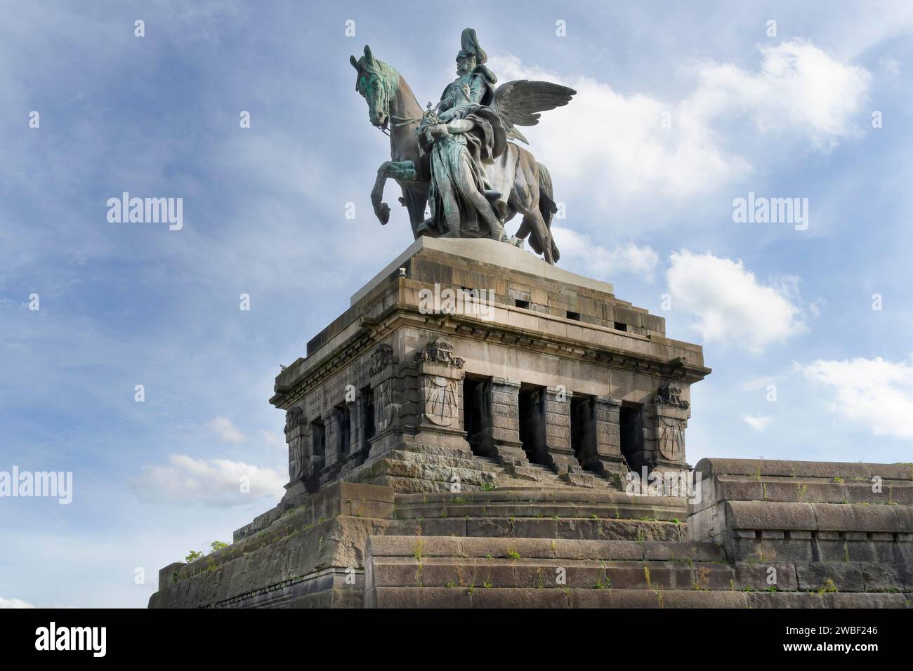 William I Equestrian statue, first German emperor at the German corner ...