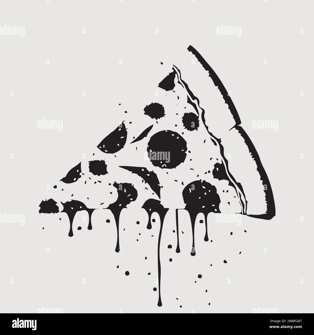 Salami pizza vector vectors Black and White Stock Photos & Images - Alamy