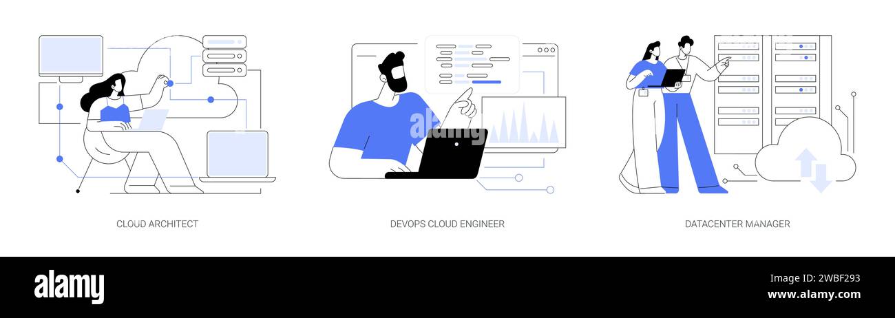 Cloud engineering isolated cartoon vector illustrations se Stock Vector ...