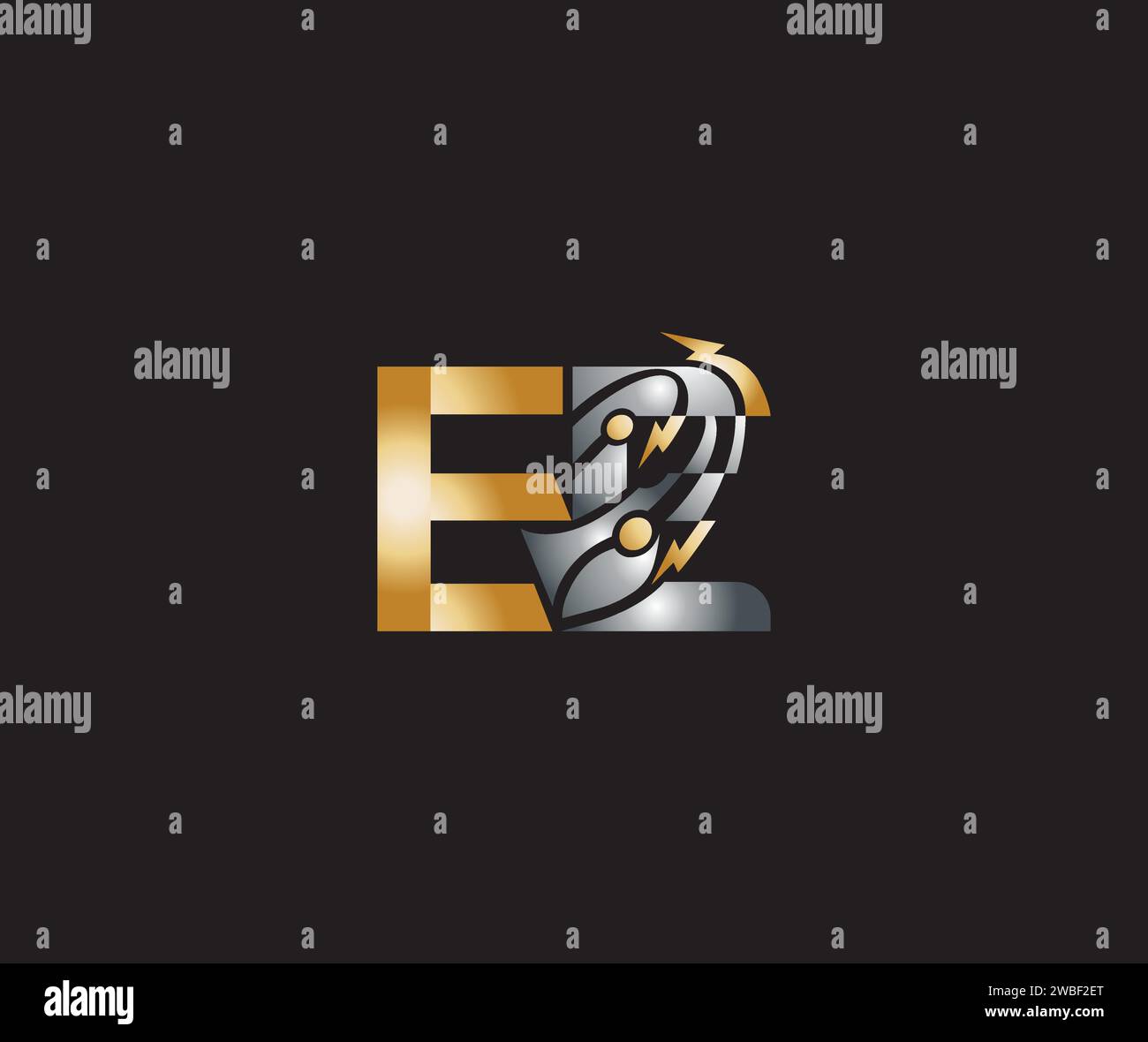 Creative logo Technology Electric Energy Power EE letter Logo Design ...