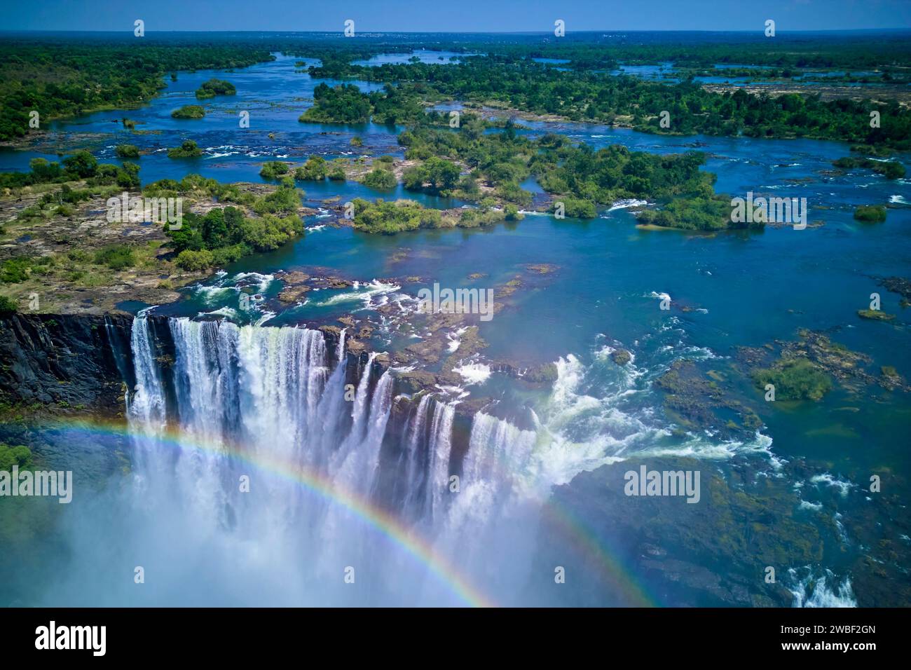 Zimbabwe, Matabeleland North province, Zambezi River at Victoria Falls ...