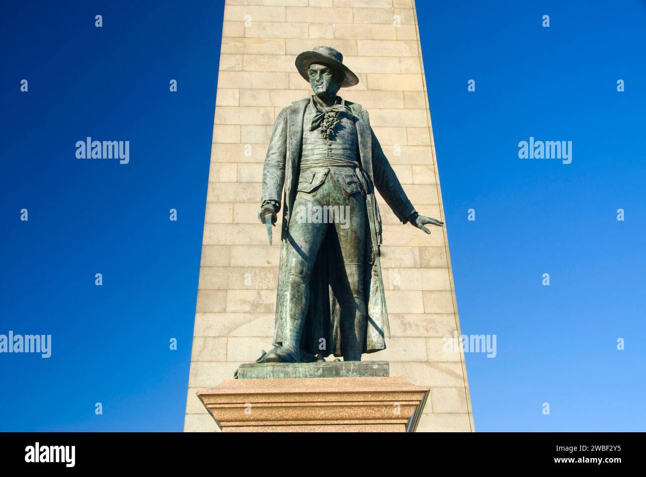 Colonel William Prescott statue at Bunker Hill Monument, Freedom Trail ...