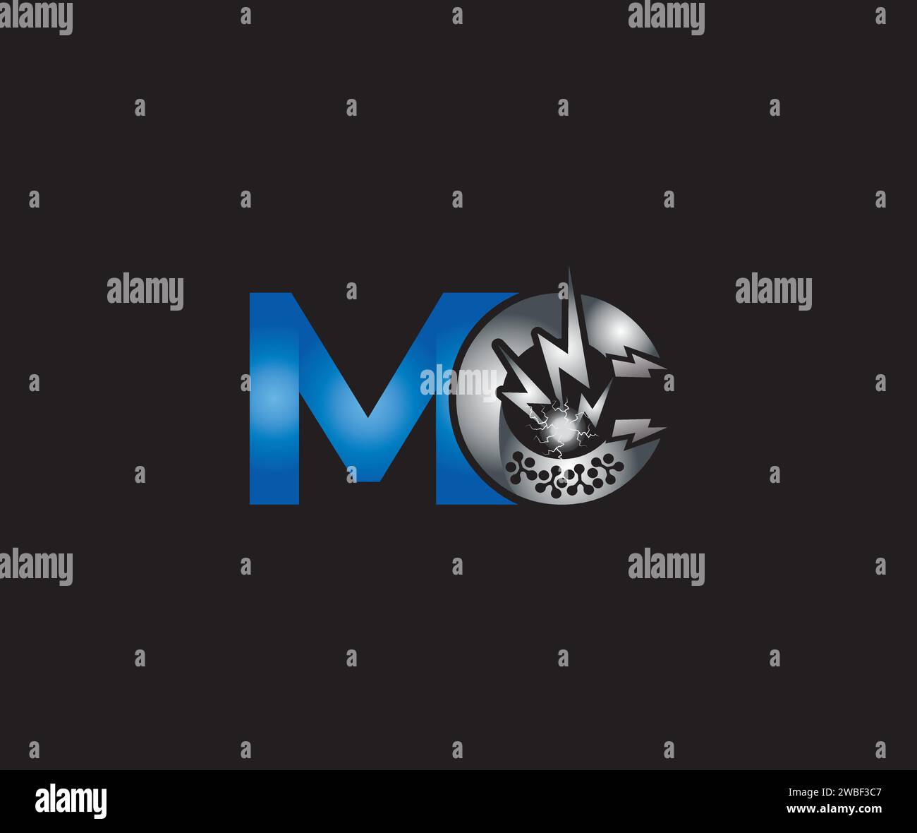 Electric Energy abstract MC letter creative logo Technology Design Blue ...
