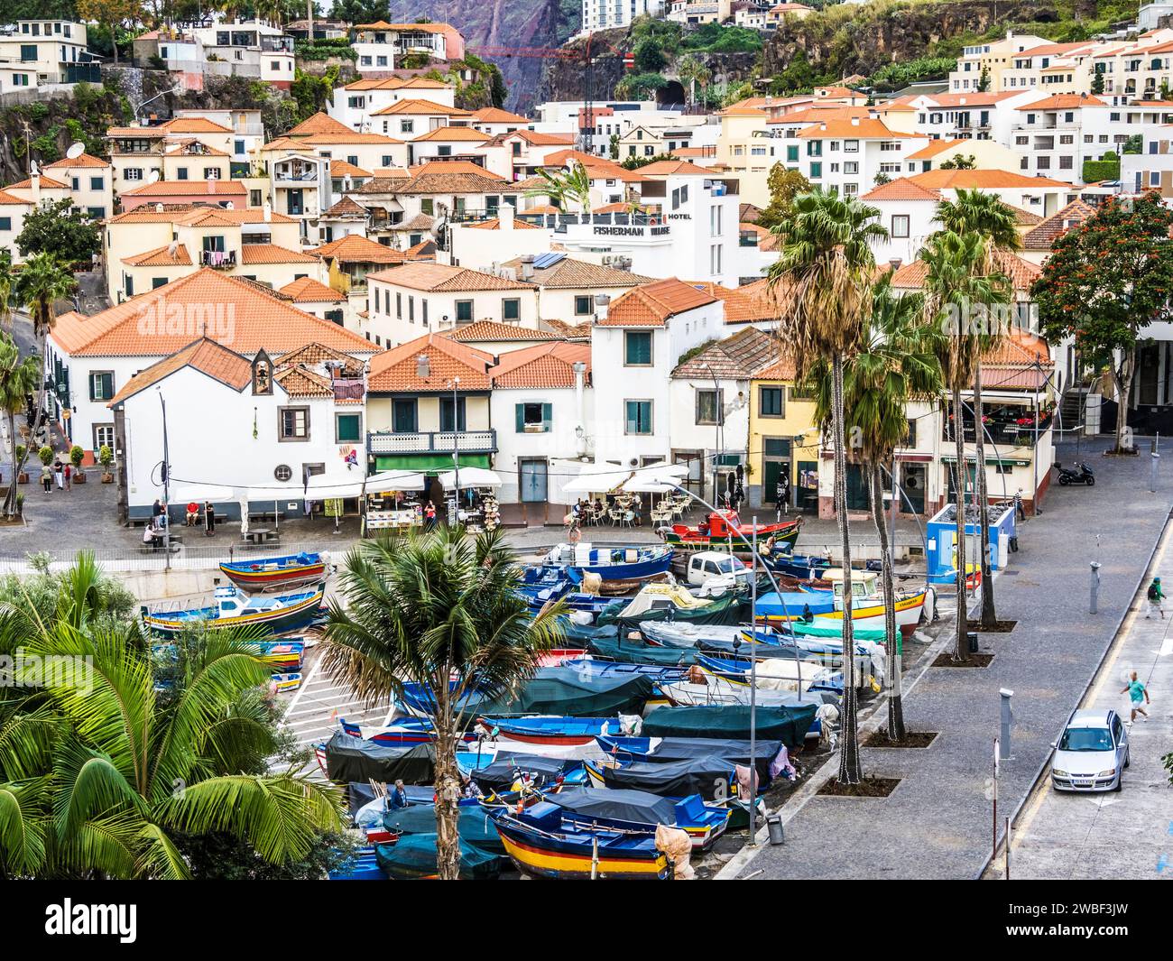 The pretty coastal village of Camara de Lobos in Madeira Stock Photo ...