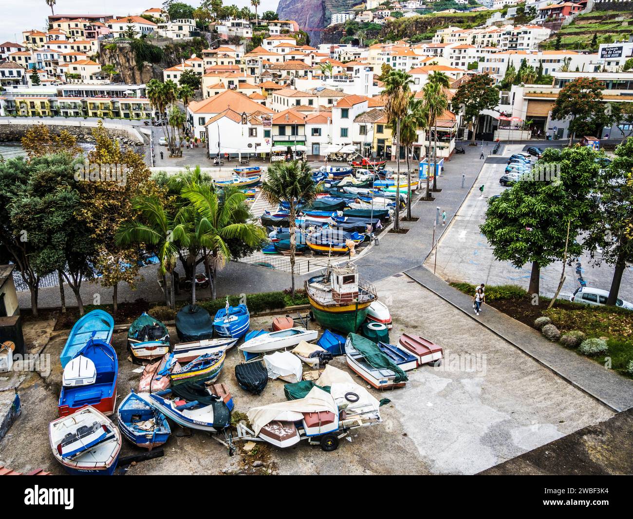 The pretty coastal village of Camara de Lobos in Madeira Stock Photo ...