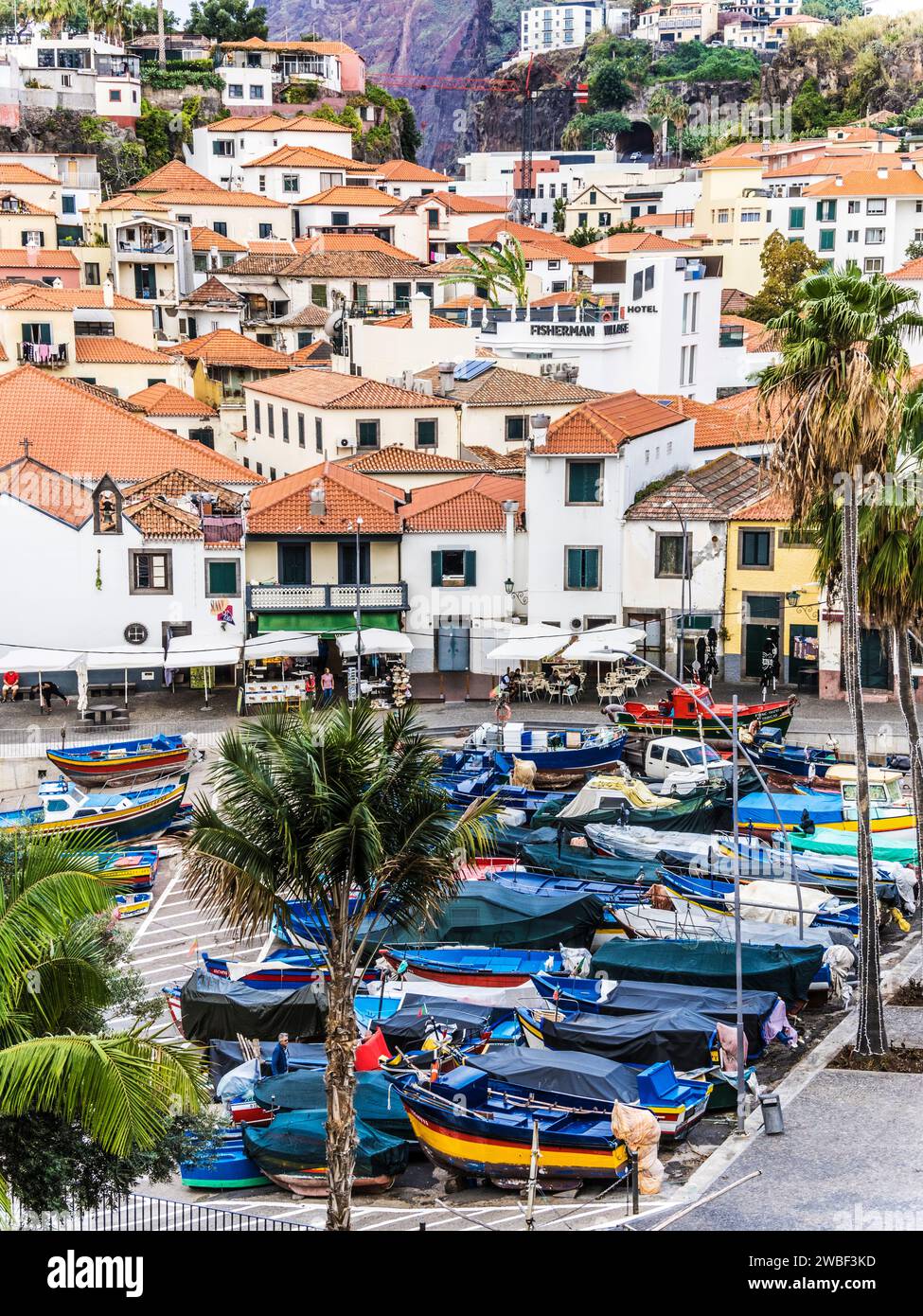 The pretty coastal village of Camara de Lobos in Madeira Stock Photo ...