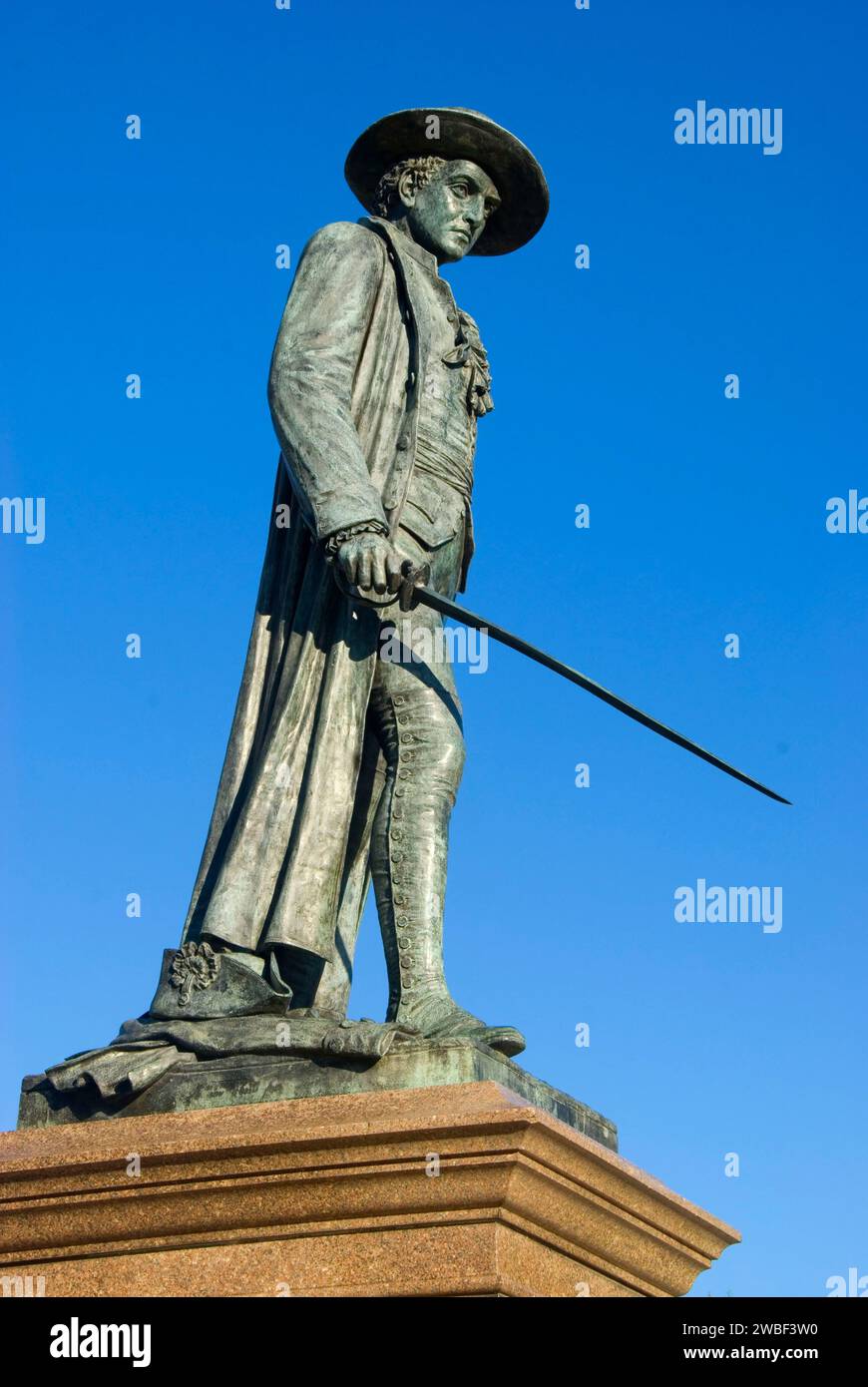 Colonel William Prescott statue at Bunker Hill Monument, Freedom Trail ...