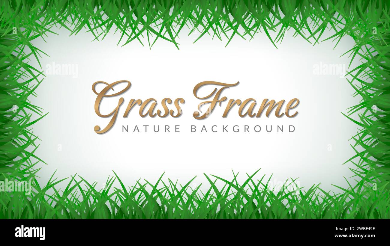 Grass frame in white color background. Design template in eps vector ...