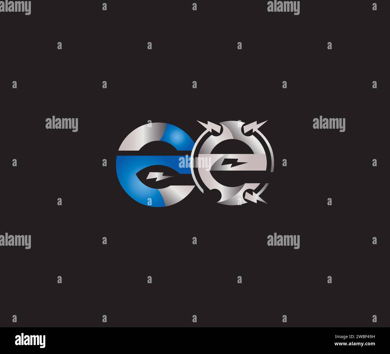 EE letter Electric Energy abstract Technology logo with creative Design ...