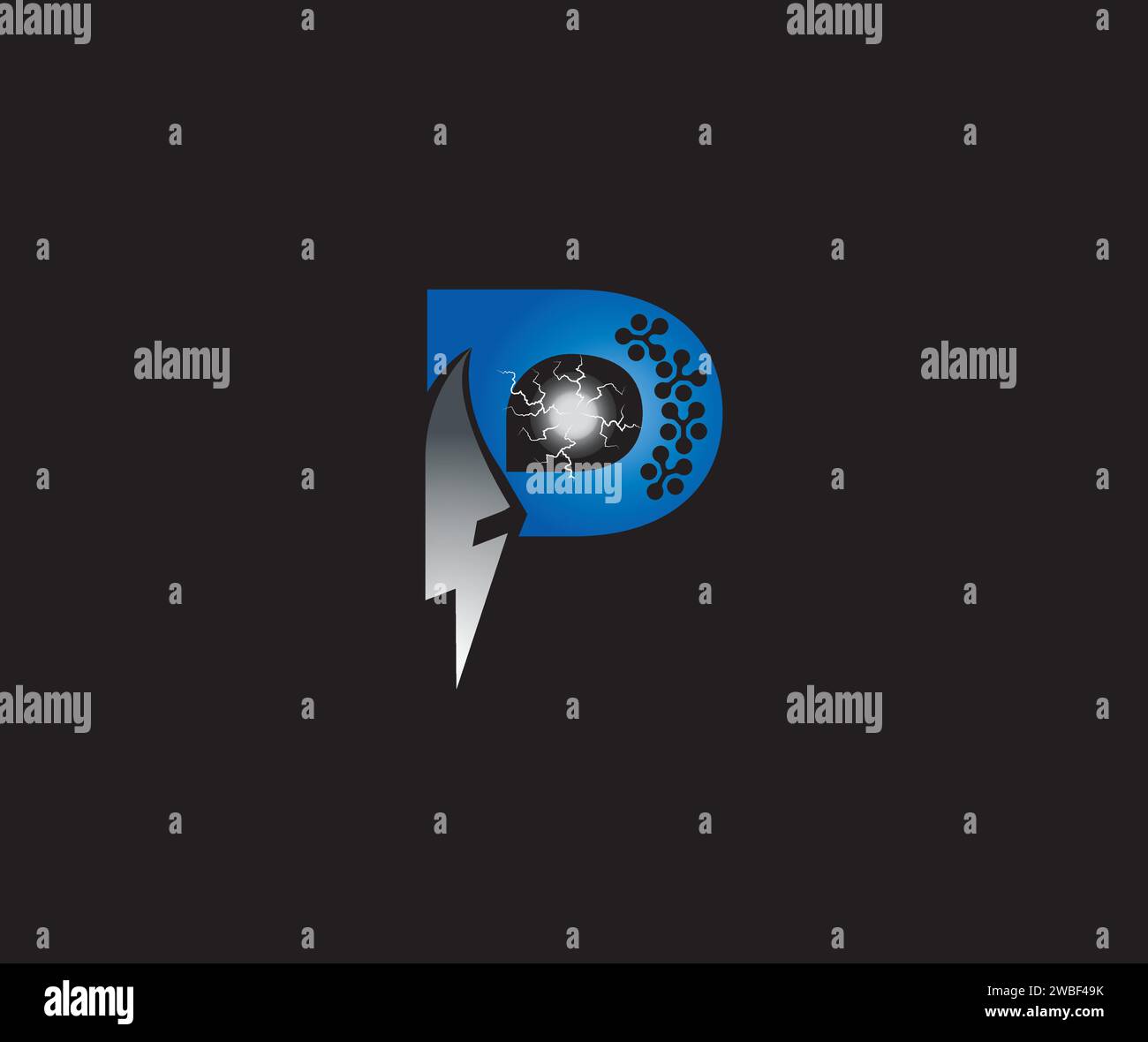 P letter Electric Energy abstract Technology logo with creative Design ...