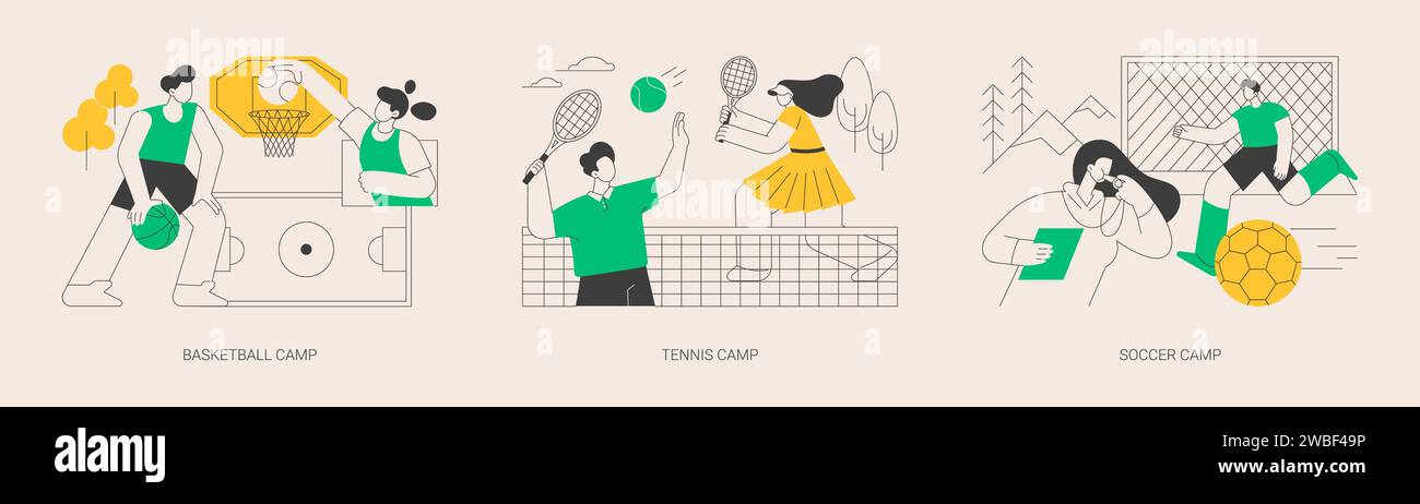 Summer sport camp abstract concept vector illustrations Stock Vector ...