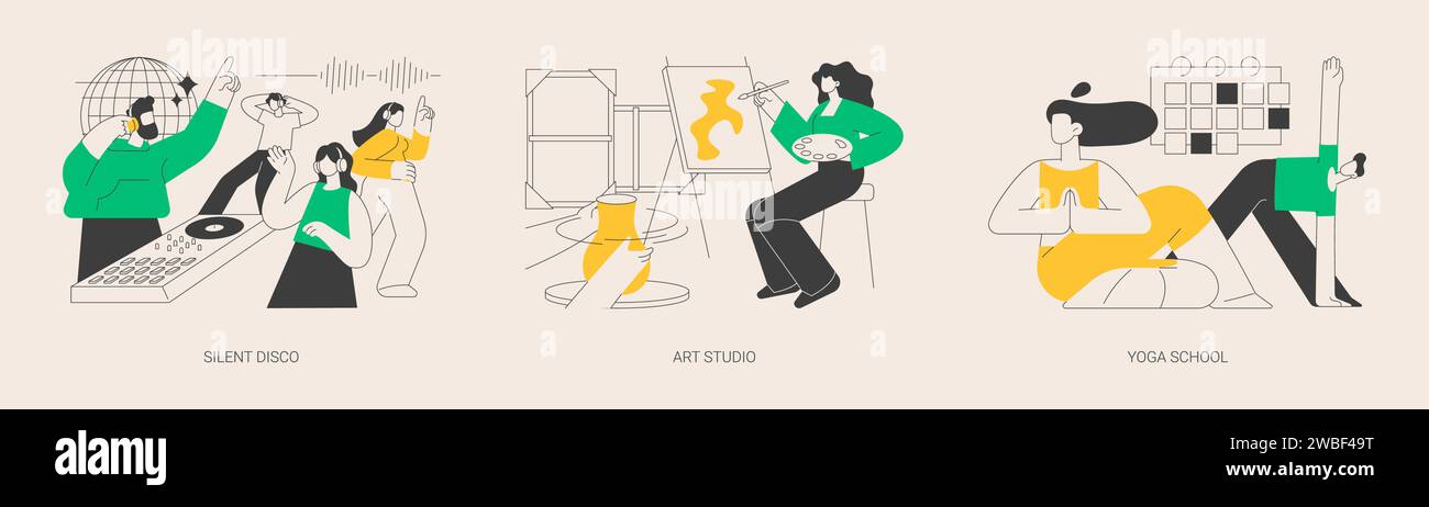 Entertainment and recreation abstract concept vector illustrations ...