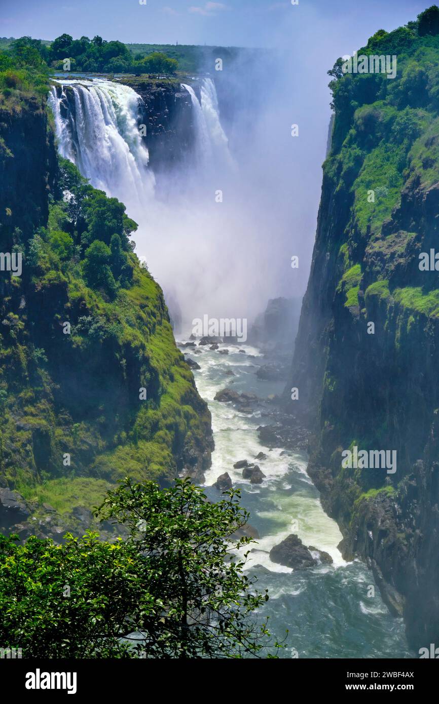 Zimbabwe, Matabeleland North province, Zambezi River at Victoria Falls ...