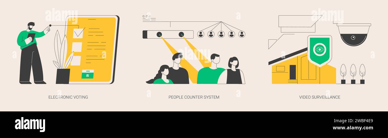 People monitoring and analytics abstract concept vector illustrations ...