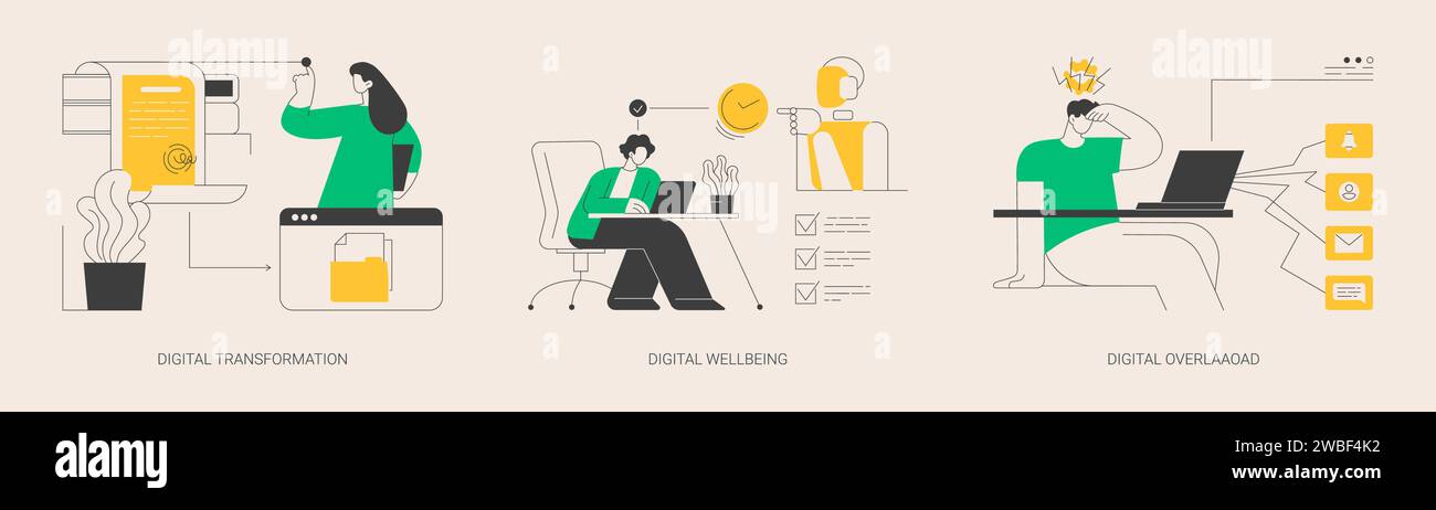 Business digitalization abstract concept vector illustrations Stock ...