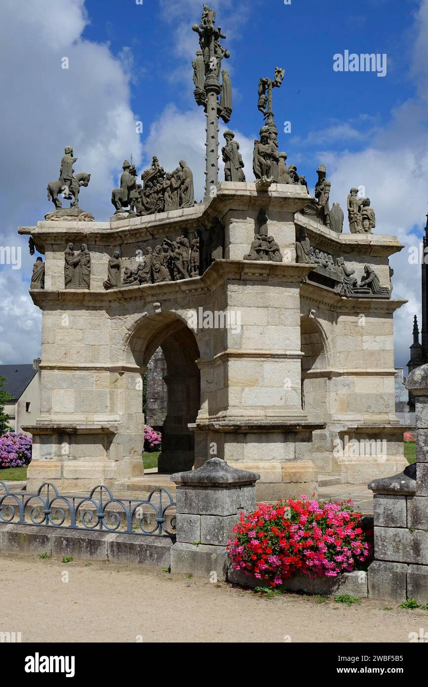 Calvary Calvaire, enclosed parish of Enclos Paroissial de Pleyben from the 15th to 17th century ...