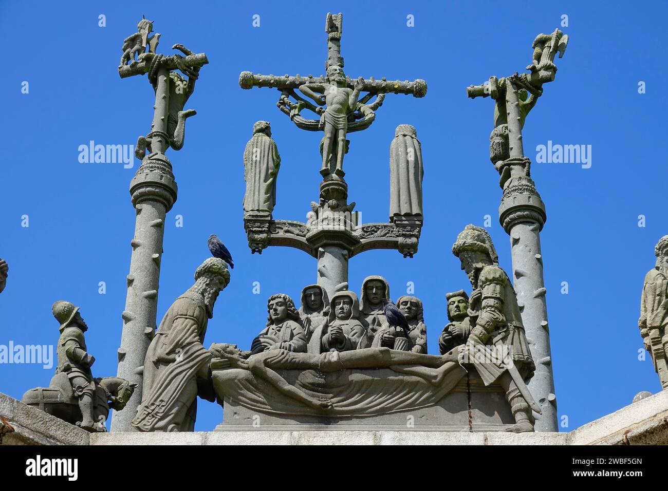 Crucifixion group and Entombment, Calvary Calvaire, Enclos Paroissial ...