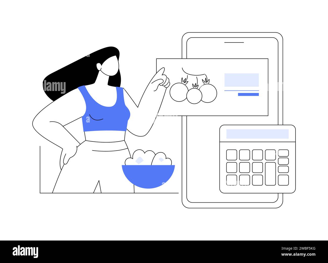 Counting calories isolated cartoon vector illustrations Stock Vector ...