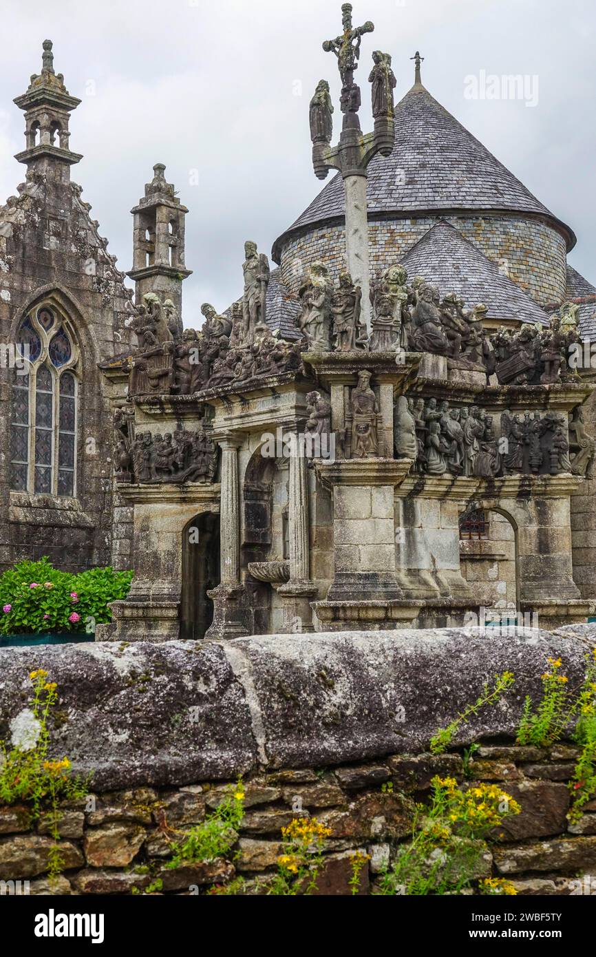 Calvary Calvaire, granite stone carving, Enclos Paroissial parish enclosure of Guimiliau ...