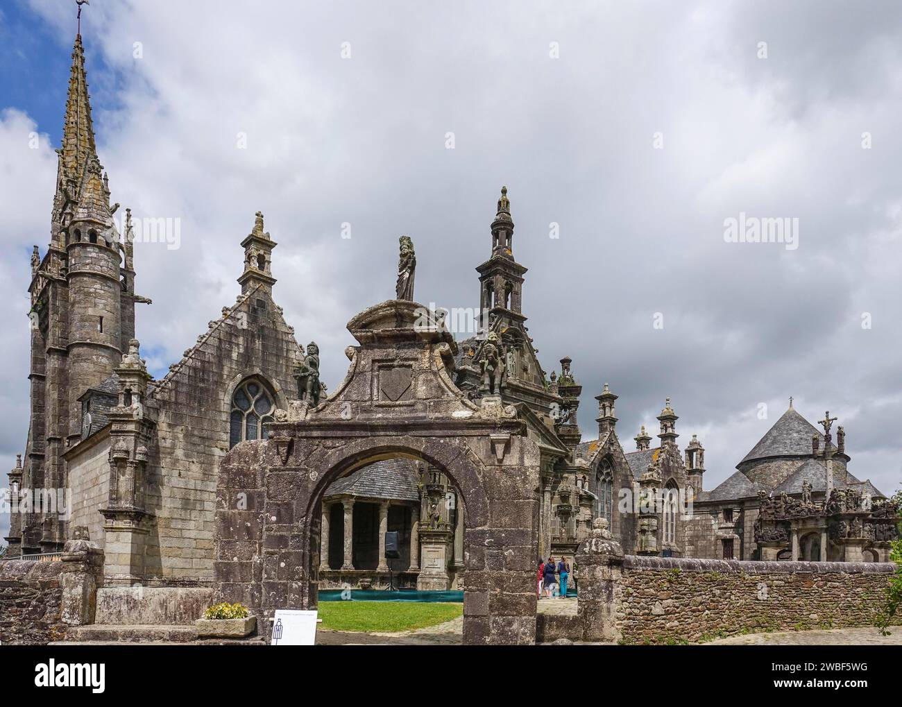 Calvaire triumphal arch, church and Calvary, Enclos Paroissial enclosed ...