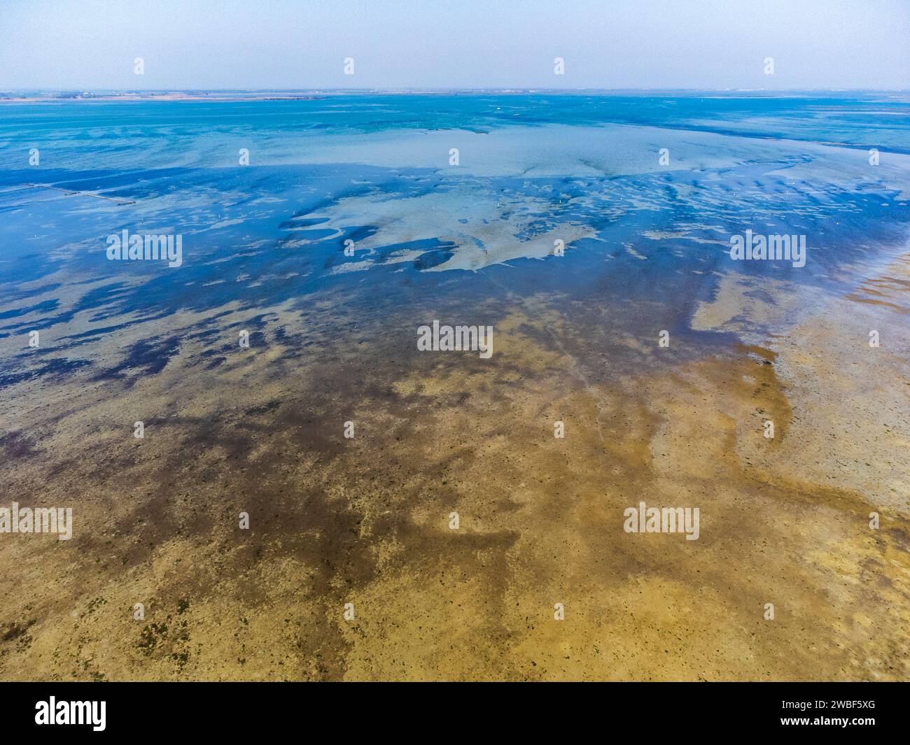 Tagliamento and the Marano lagoon seen from above. Towards Lignano ...