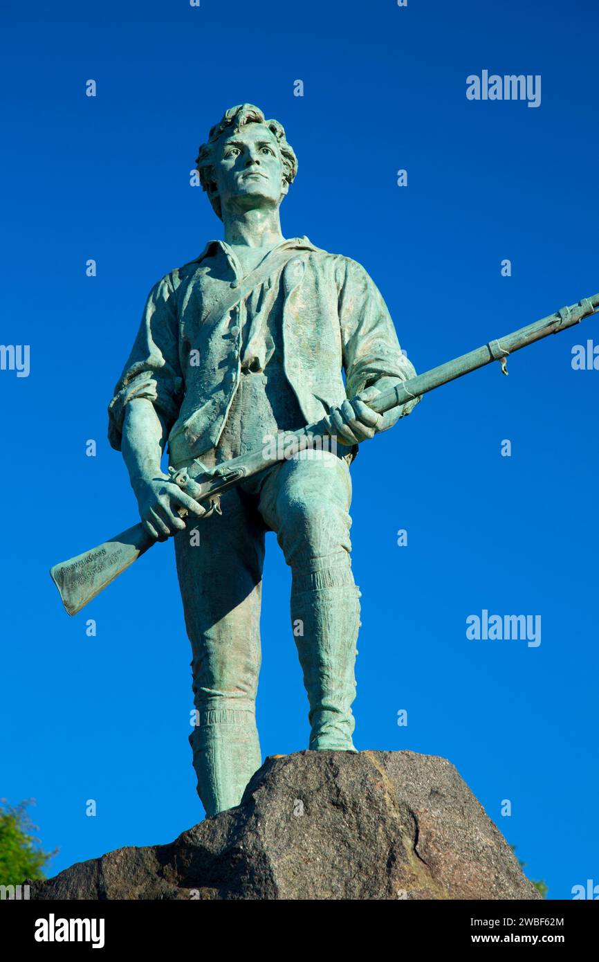 Captain Parker statue on Battle Green, Lexington Green, Lexington ...