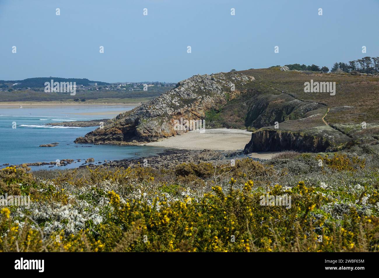 Sandy beach beach at the Pointe de Dinan, Crozon, Crozon Peninsula ...