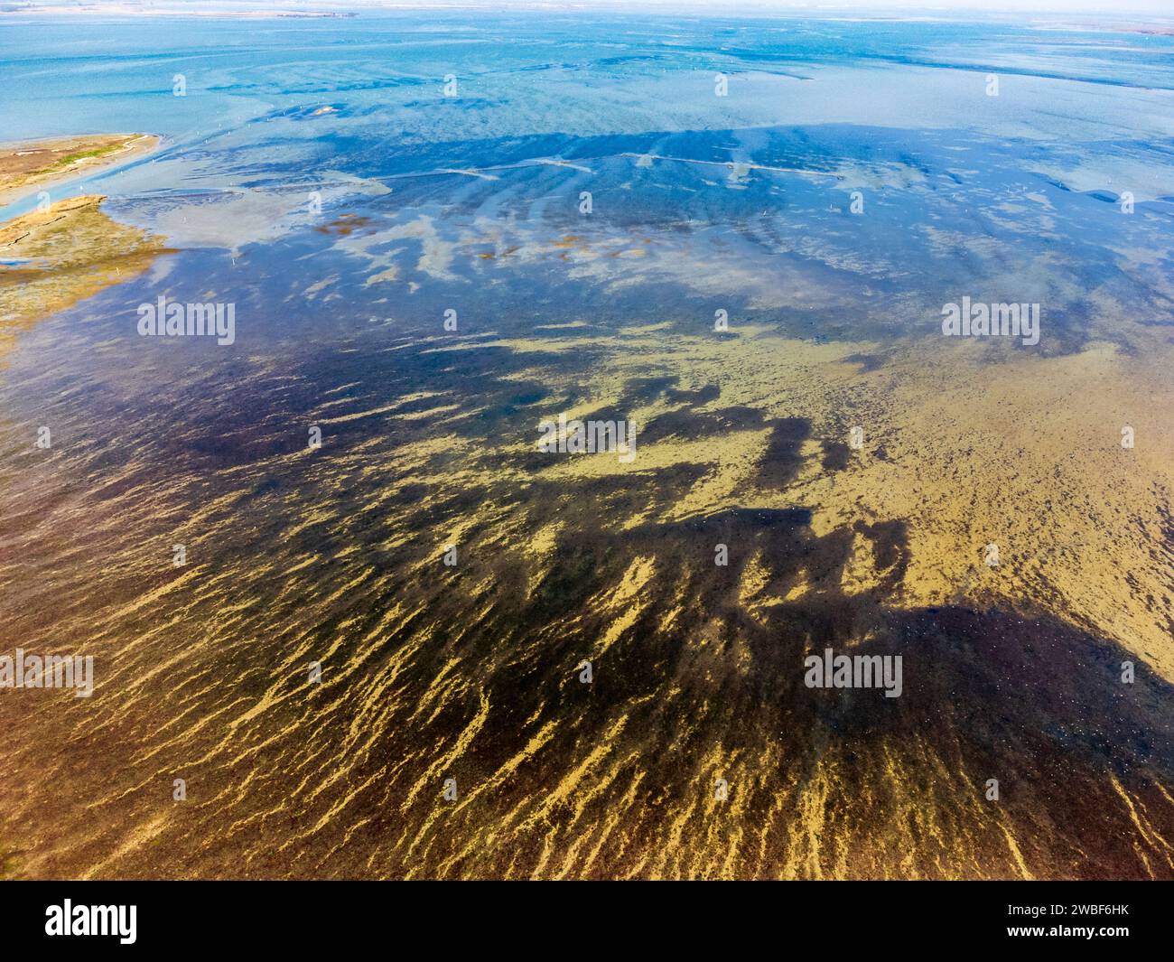 Tagliamento and the Marano lagoon seen from above. Towards Lignano ...