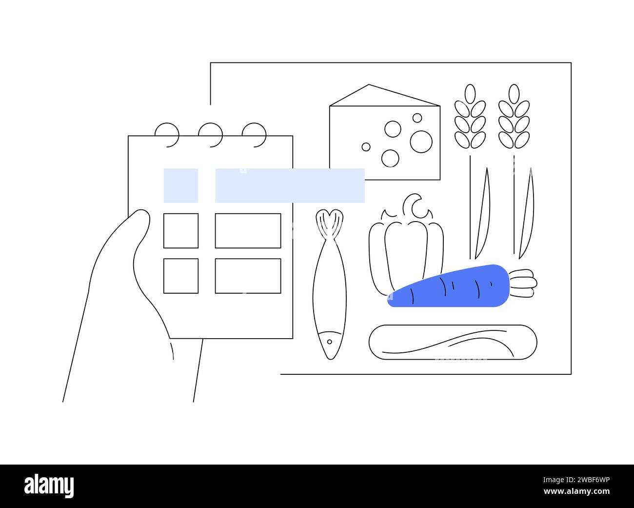 Flexitarian meal plan isolated cartoon vector illustrations Stock ...