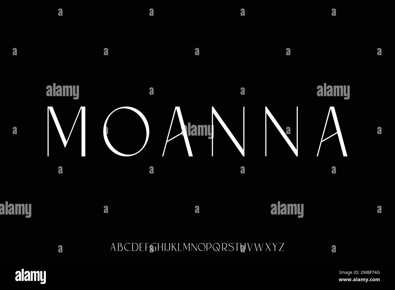 Elegant minimalist sans serif alphabet display font vector illustration Stock Vector Image & Art ...