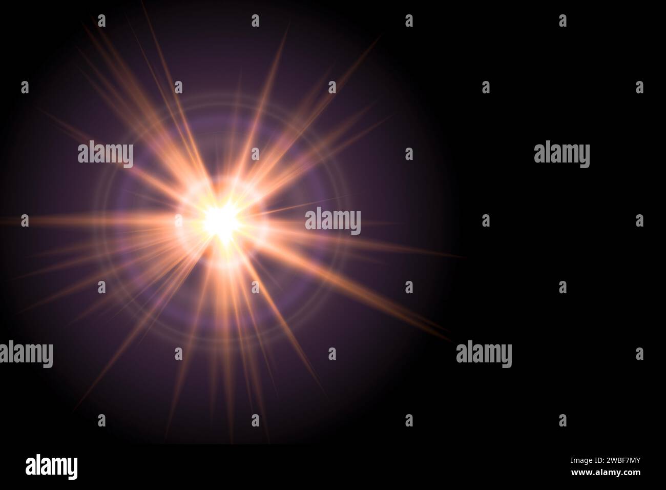 Abstract sun burst with digital lens flare background Stock Photo - Alamy