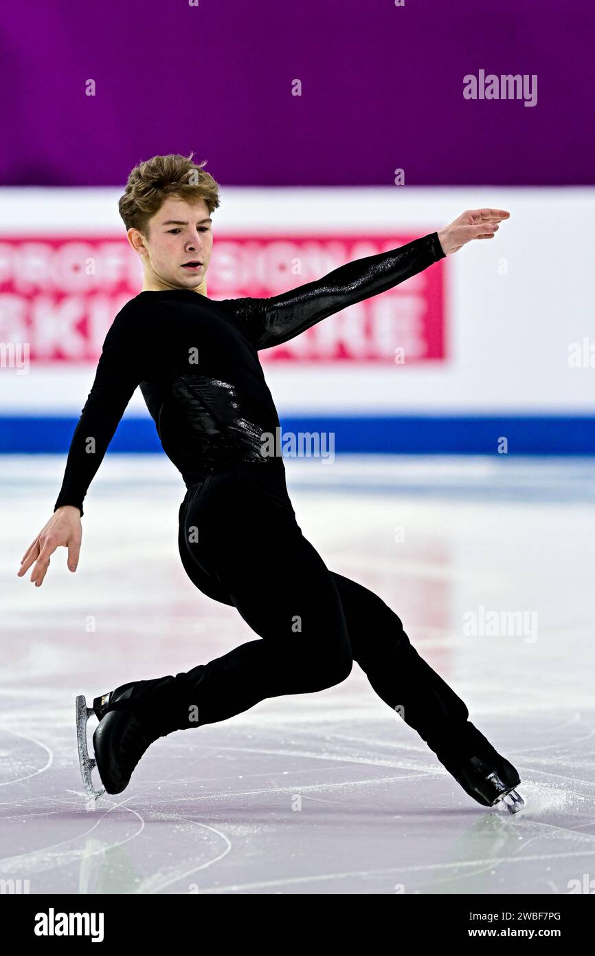 Fedor CHITIPAKHOVIAN (ARM), during Men Short Program, at the ISU European Figure Skating ...