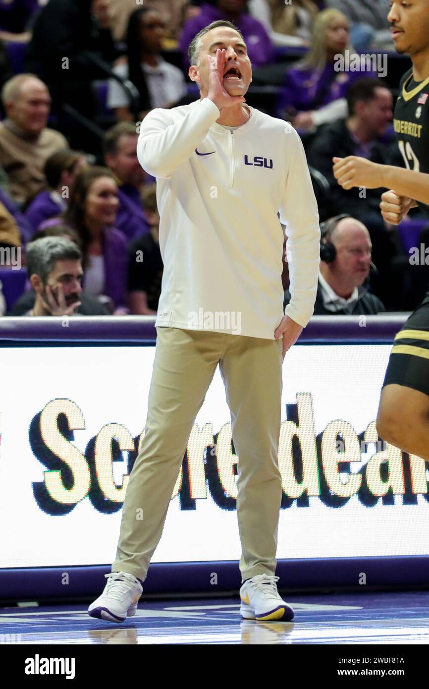 Baton Rouge, USA. 09th Jan, 2024. January 09, 2024: LSU Head Coach Matt ...