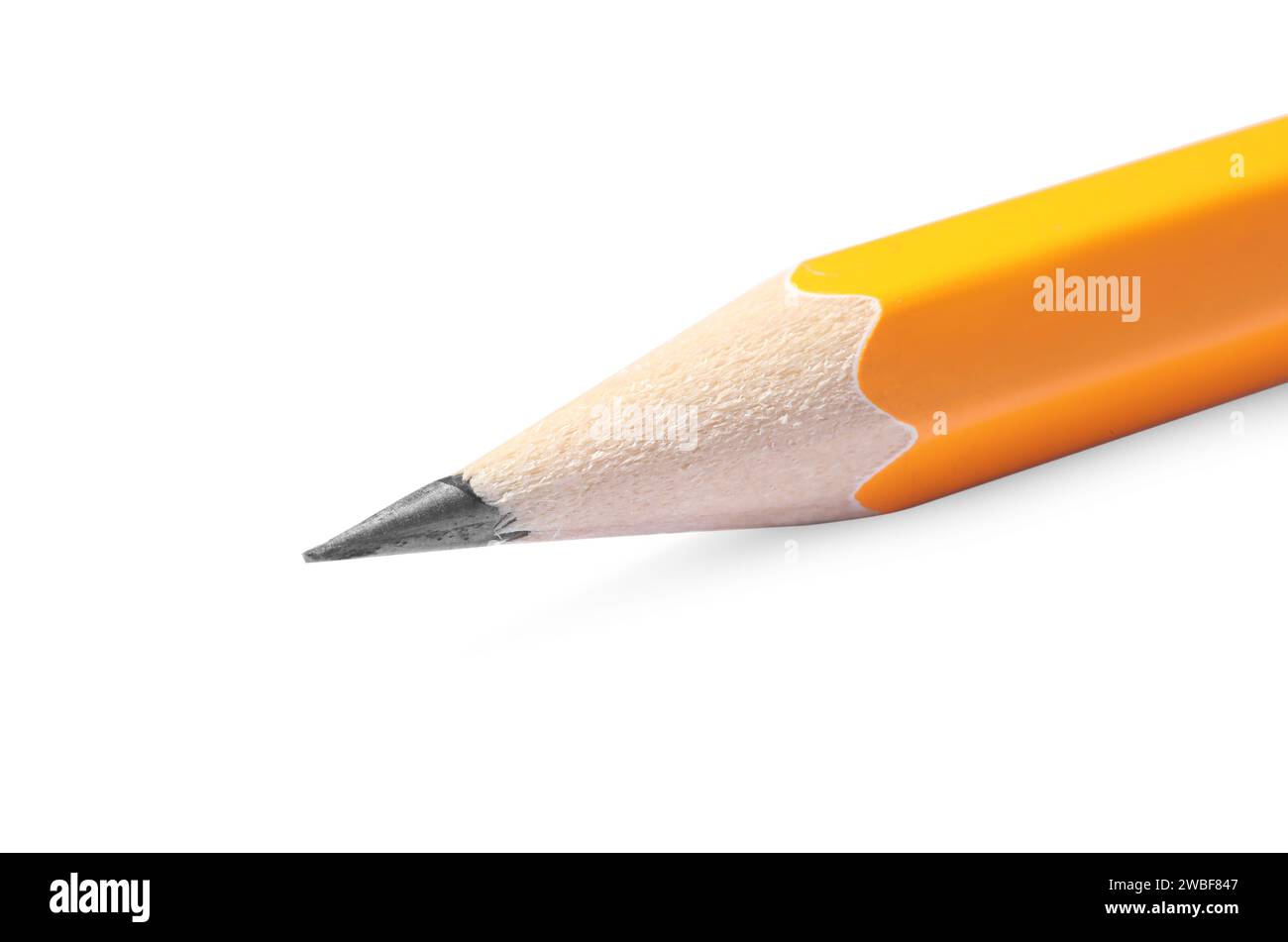 Sharp graphite pencil isolated on white. Macro photo Stock Photo - Alamy