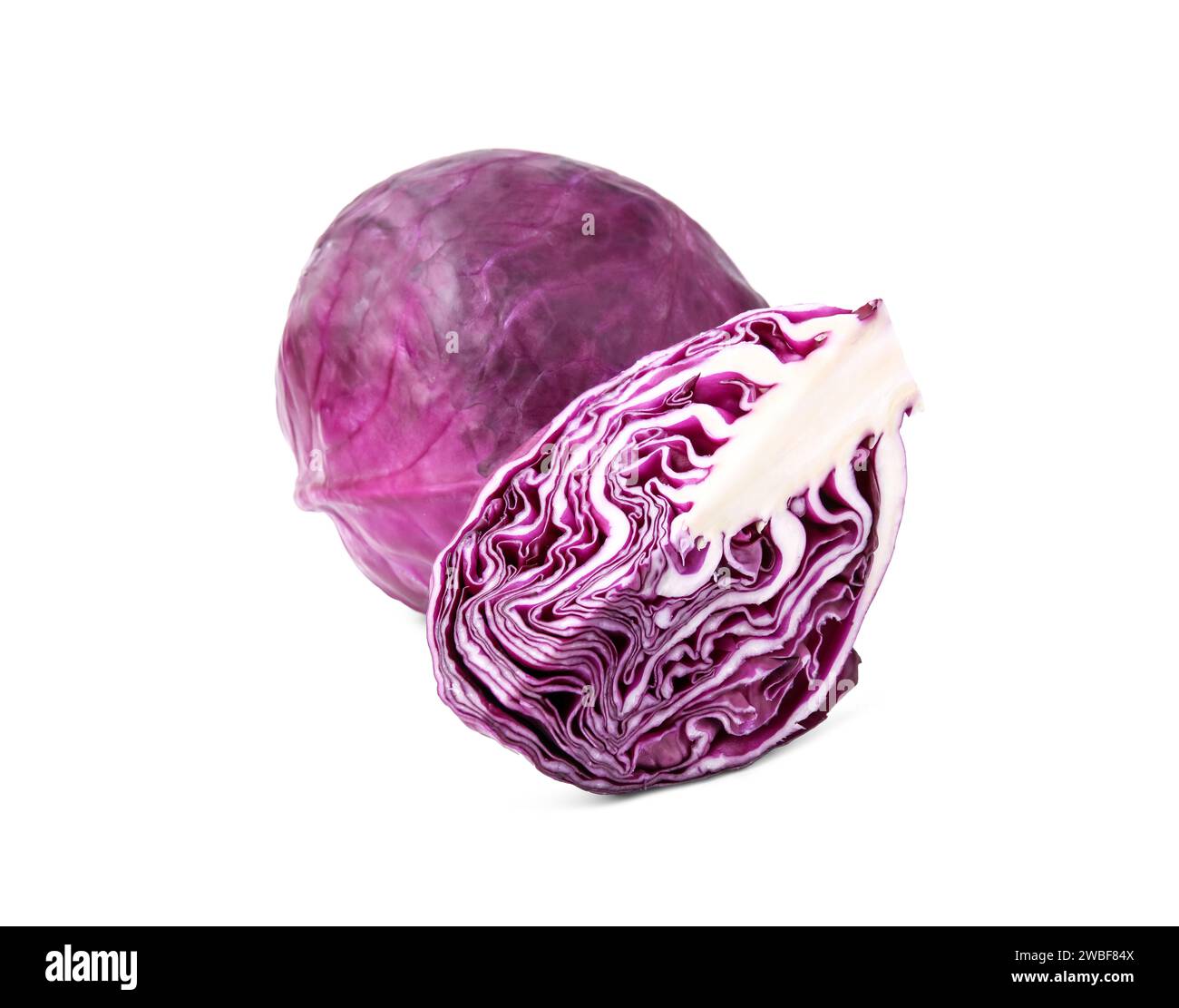 Whole and cut fresh red cabbages isolated on white Stock Photo - Alamy
