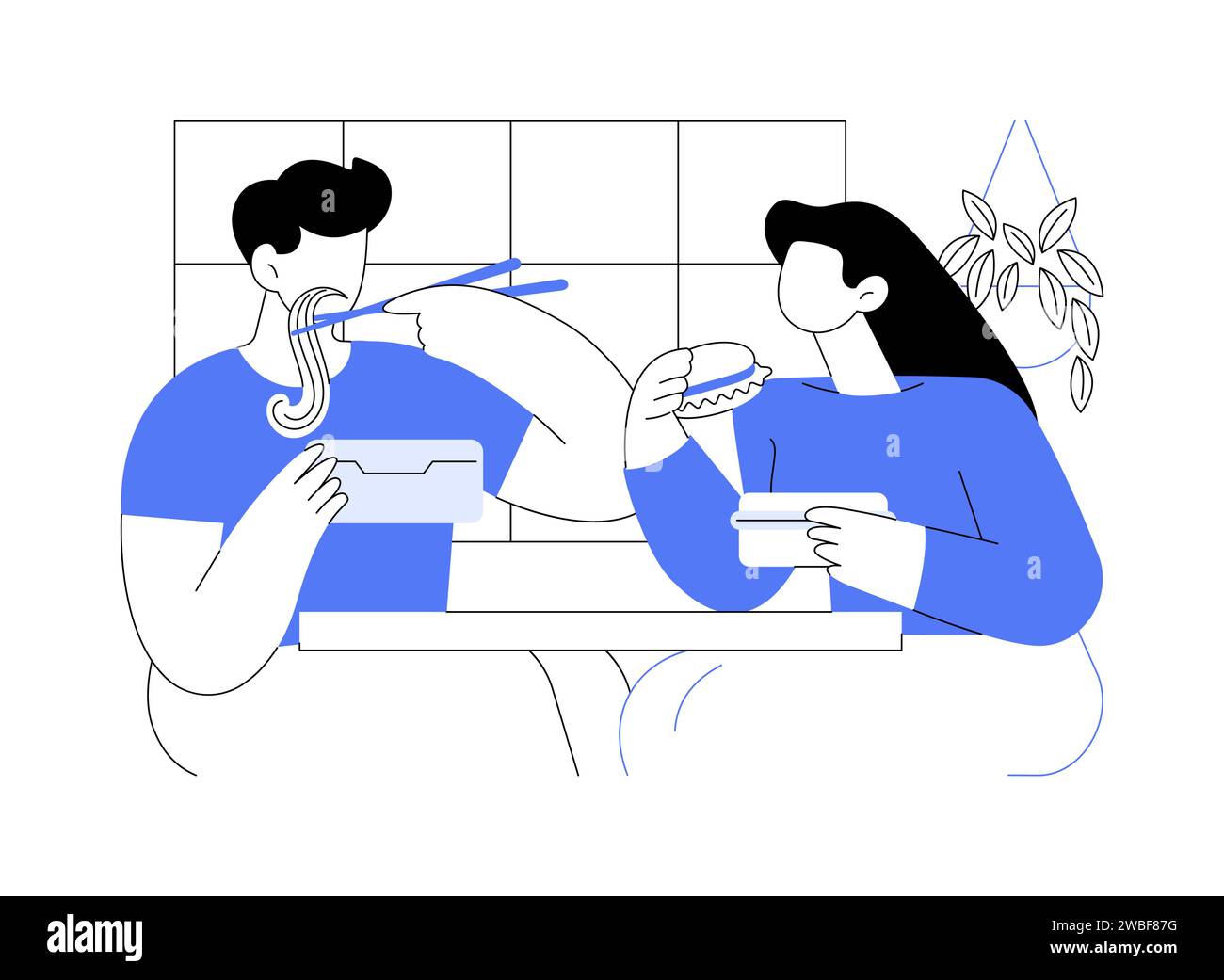 Lunch time isolated cartoon vector illustrations Stock Vector Image ...