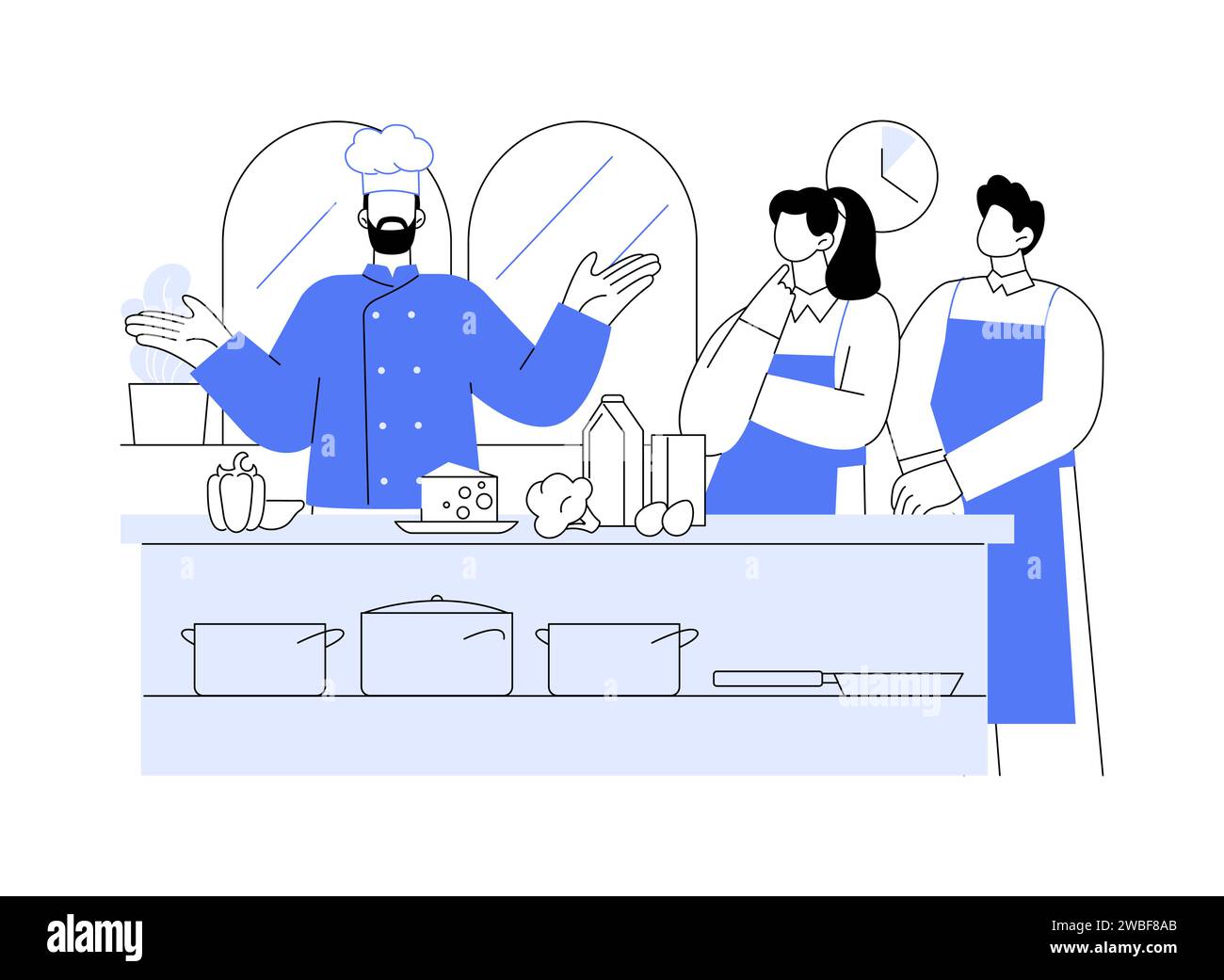 Cooking classes isolated cartoon vector illustrations Stock Vector ...