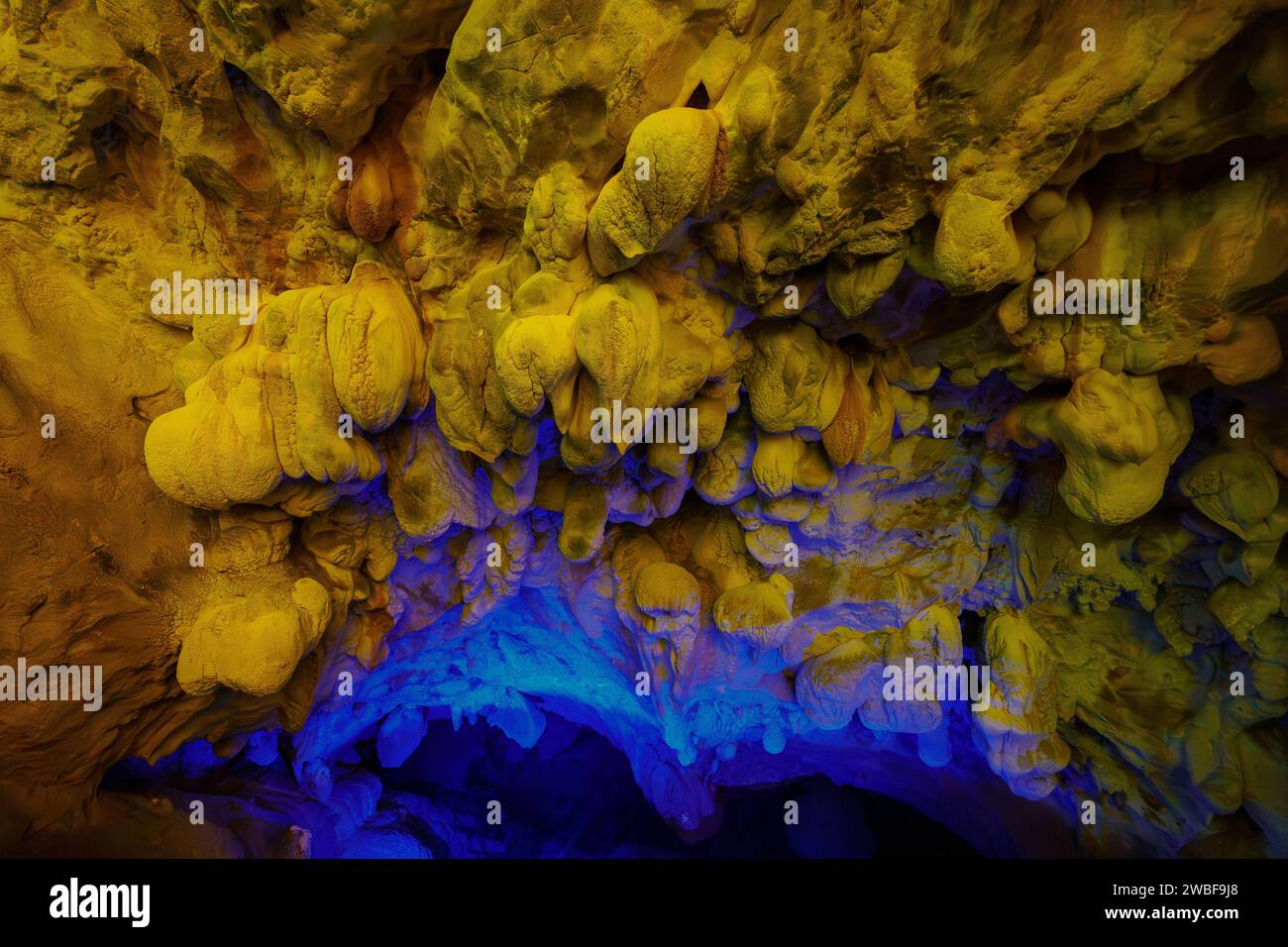 View of stalactites in the Vrelo Cave, Matka Canyon, North Macedonia ...