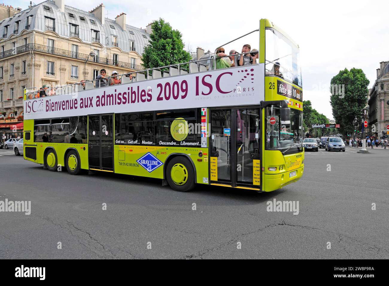 Sightseeing tour by open-top bus, Paris, France Stock Photo - Alamy