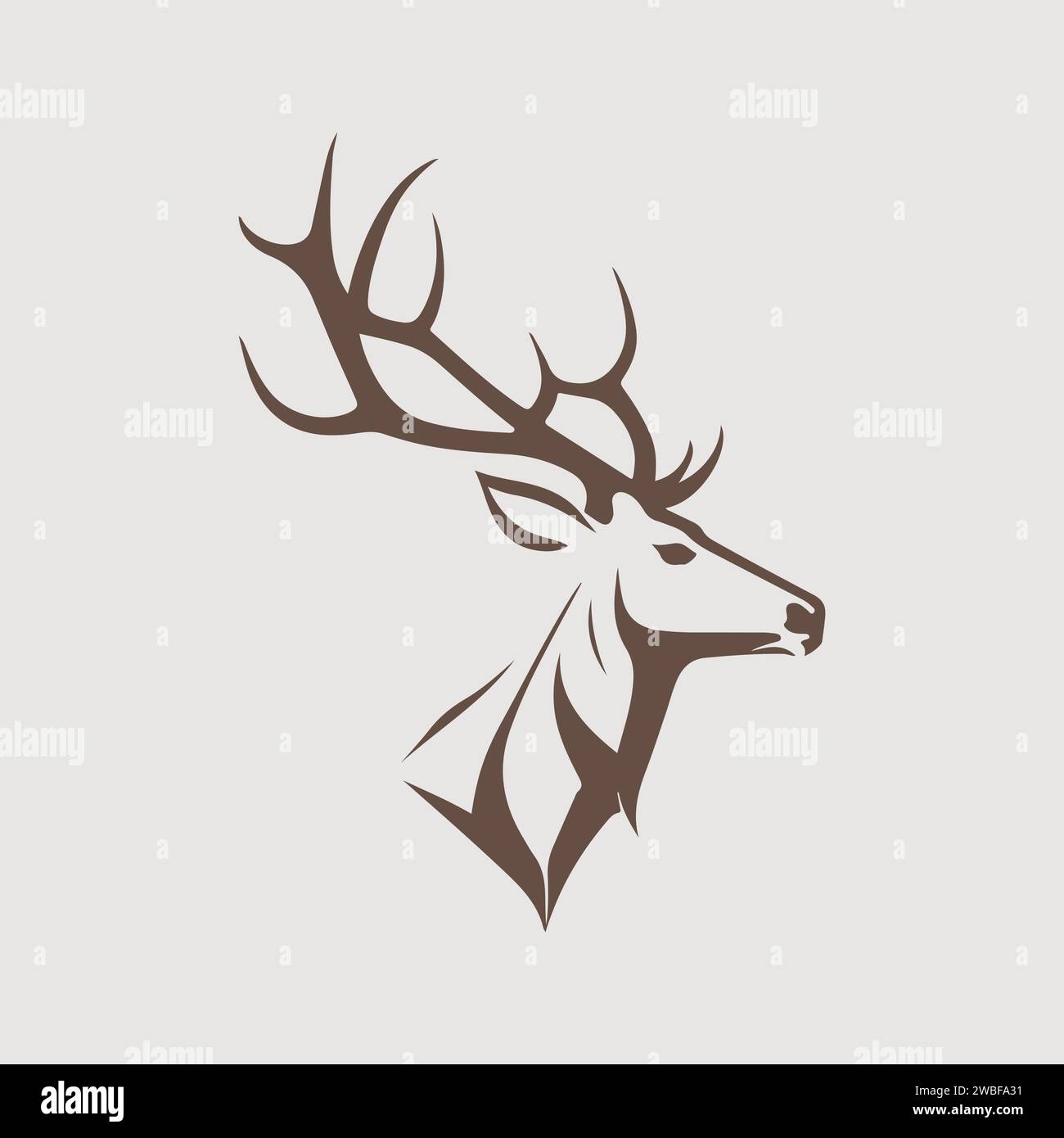 Modern abstract vector deer logo template. Deer illustration Stock ...