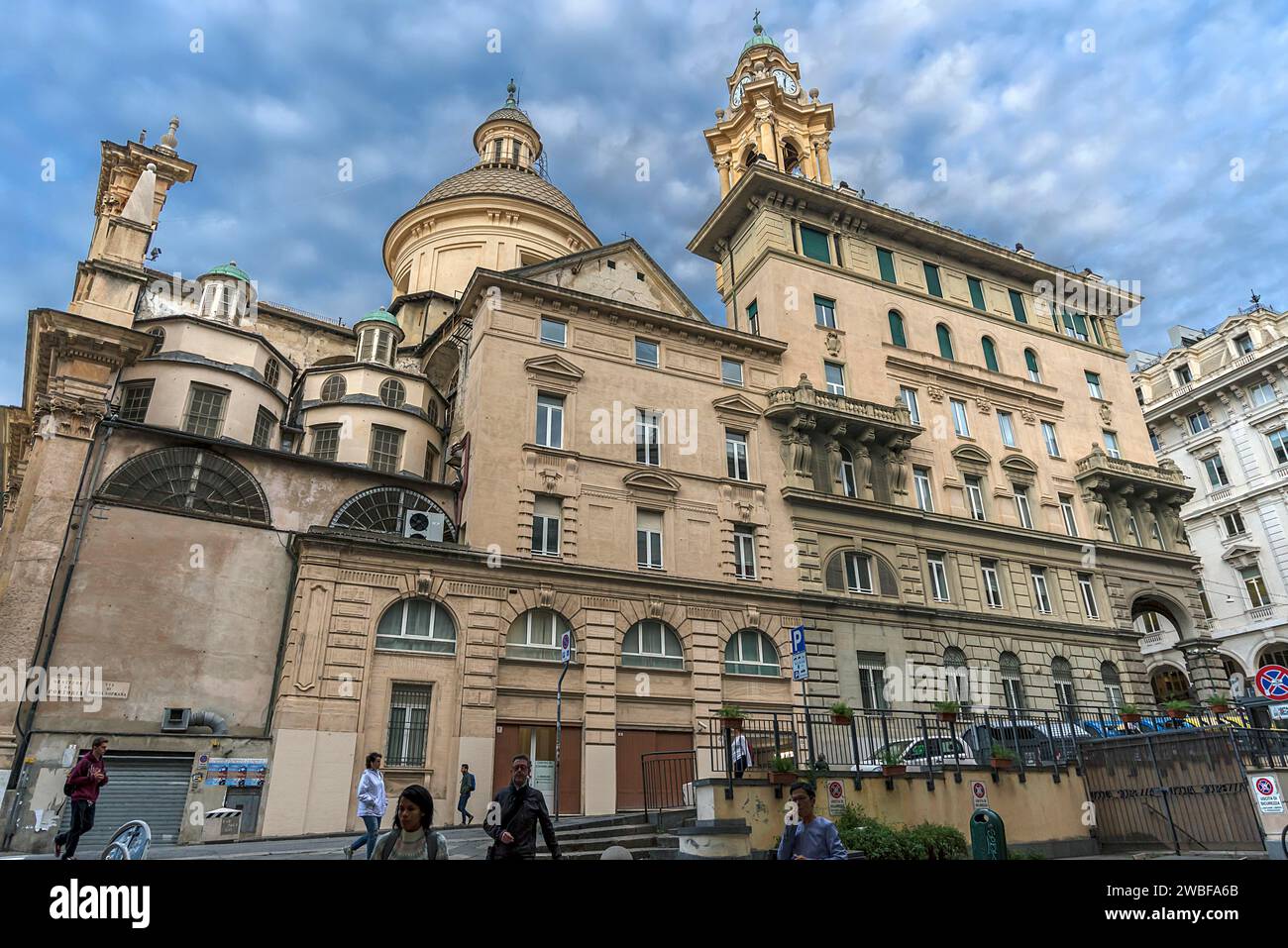 Exterior view of the Chiesa Del Gesu, Via di Porta Soprana, 2, Genoa ...