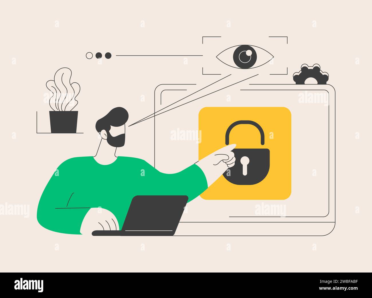 Eye tracking technology abstract concept vector illustration Stock ...