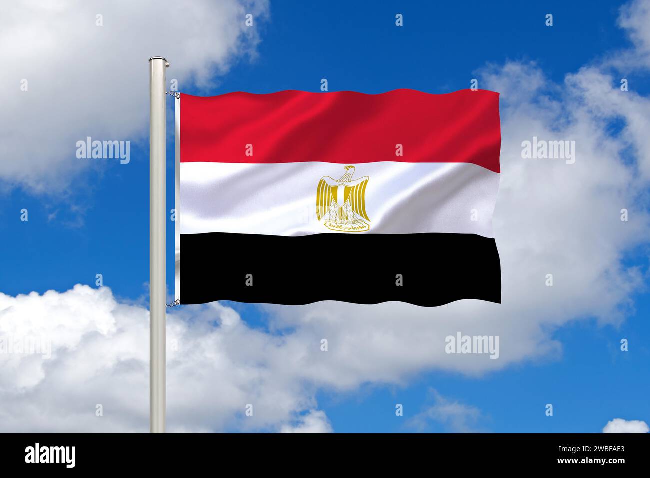 The flag of Egypt, national flag. Egypt is a country in North Africa ...