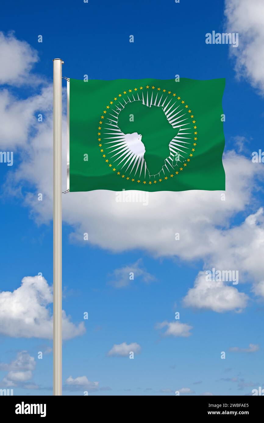 Flag of the African Union, 55 member states, Studio Stock Photo - Alamy