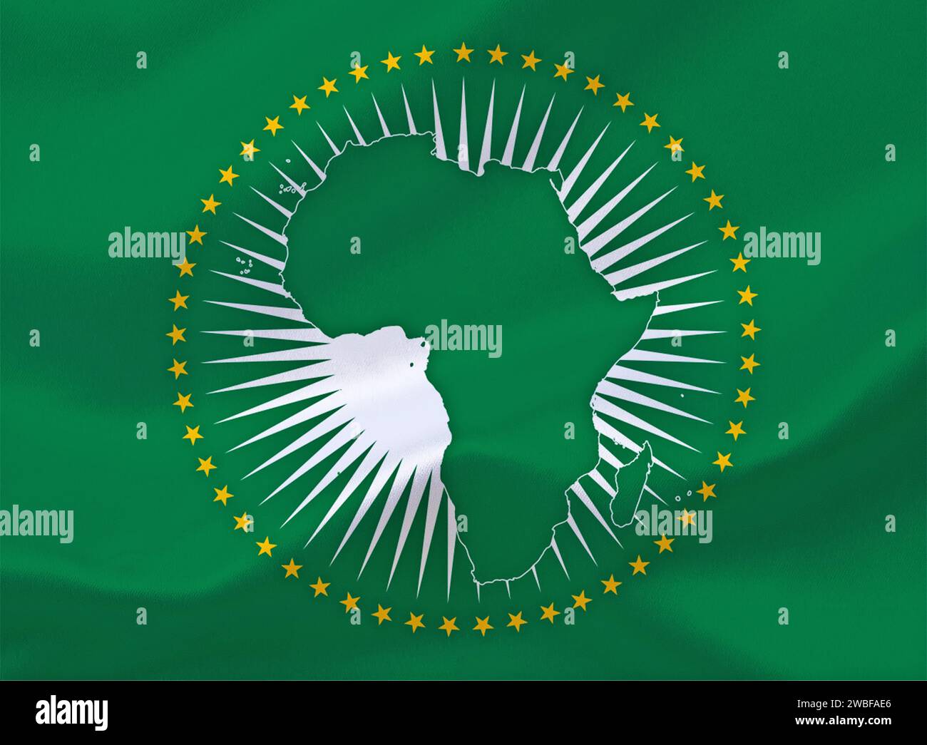 Flag of the African Union, 55 member states, Studio Stock Photo - Alamy
