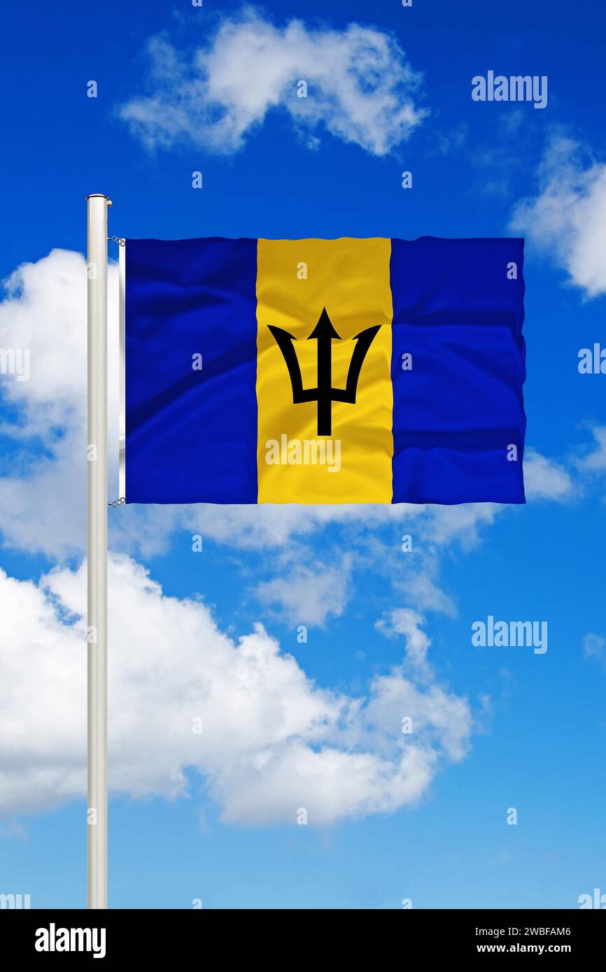 Flag of Barbados, Central America, Caribbean, island state in the ...