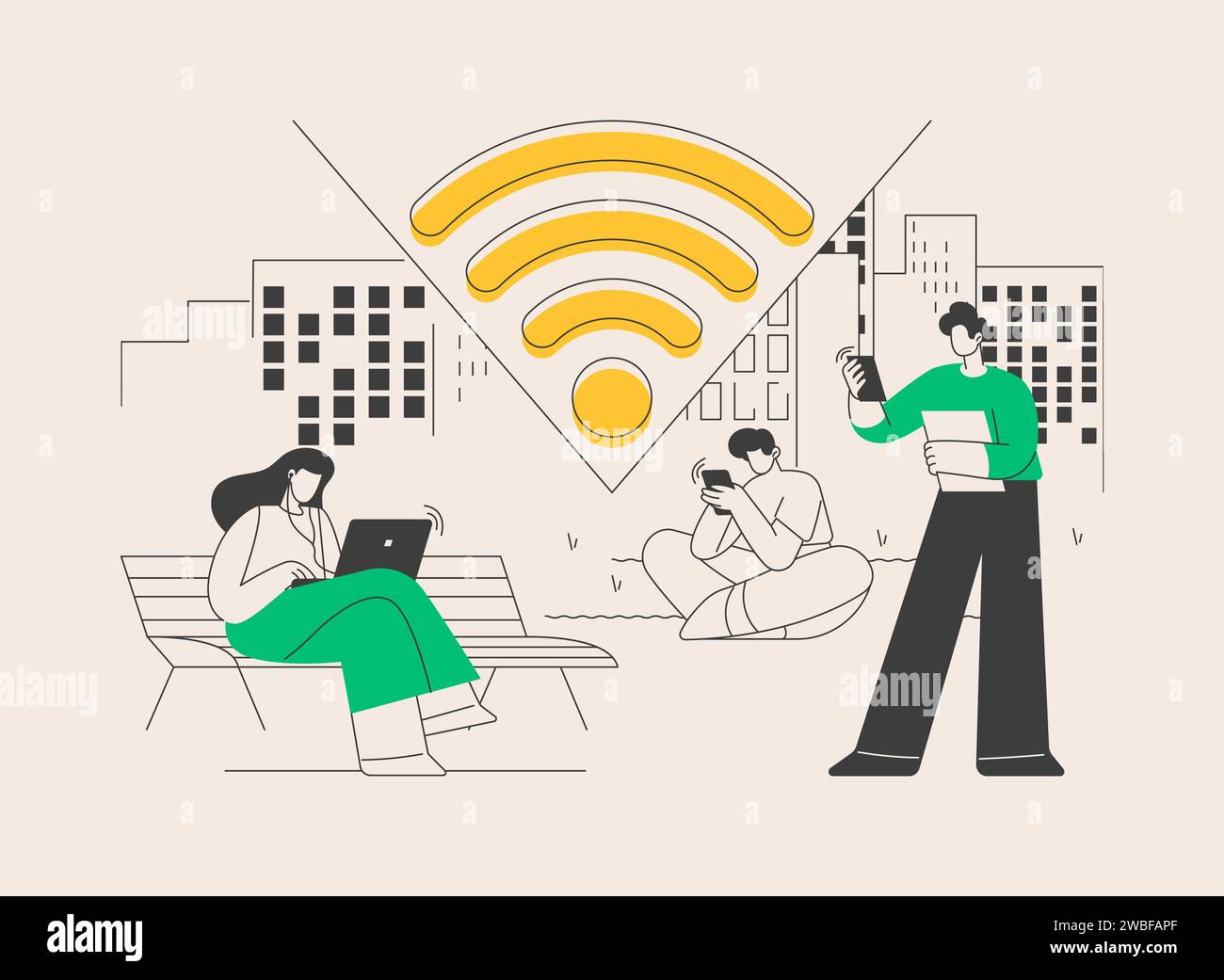 Wi-fi connection abstract concept vector illustration Stock Vector ...